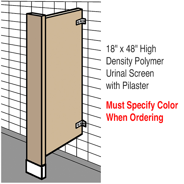 GENERAL PARTITIONS FBS-7 18” x 48” HIGH DENSITY POLYMER URINAL SCREEN ...