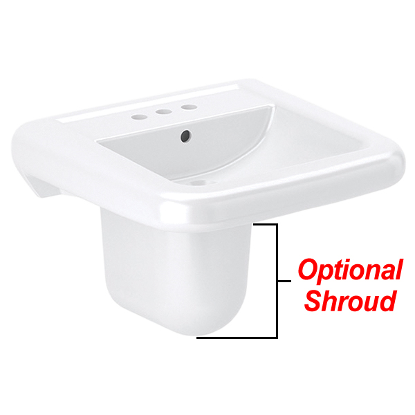 SLOAN SS3065 WALL MT LEDGEBACK LAV SINK W/ 4” CXC FAUCET HOLES – Equiparts